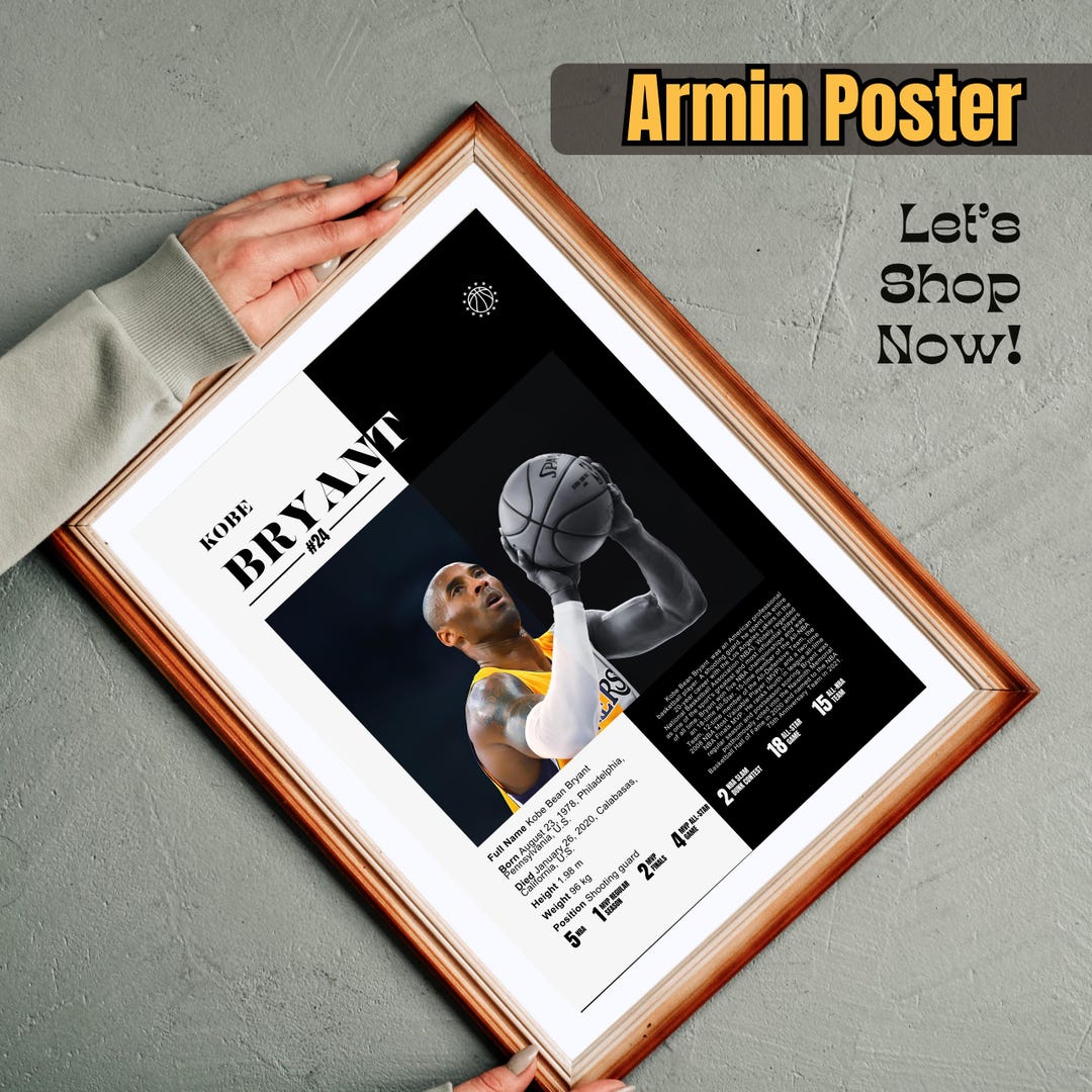 Kobe Bryant Poster Print, LA Lakers,nba Poster, Sports Poster,mid ...