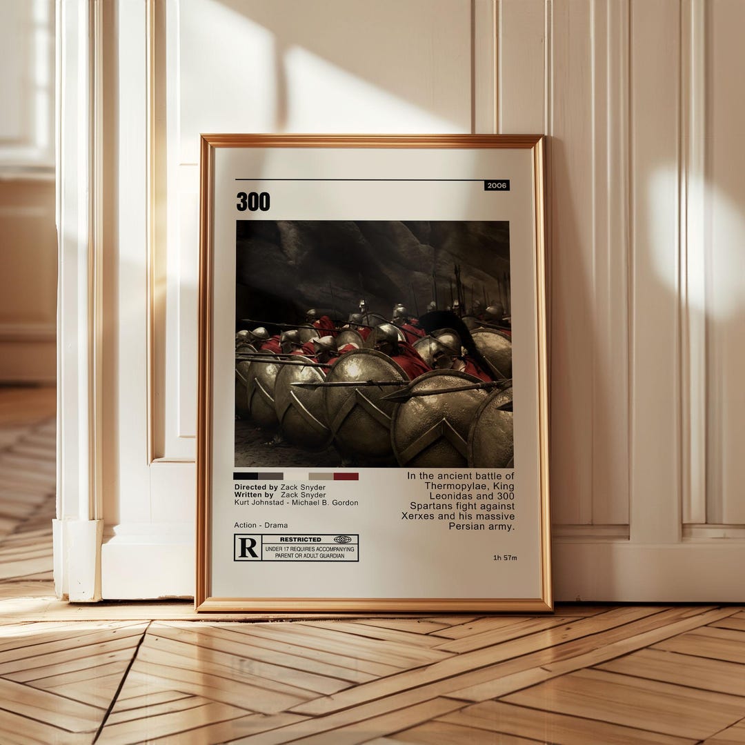 300 Poster, Zack Snyder, Retro Movie Print, Mid Century Modern ...