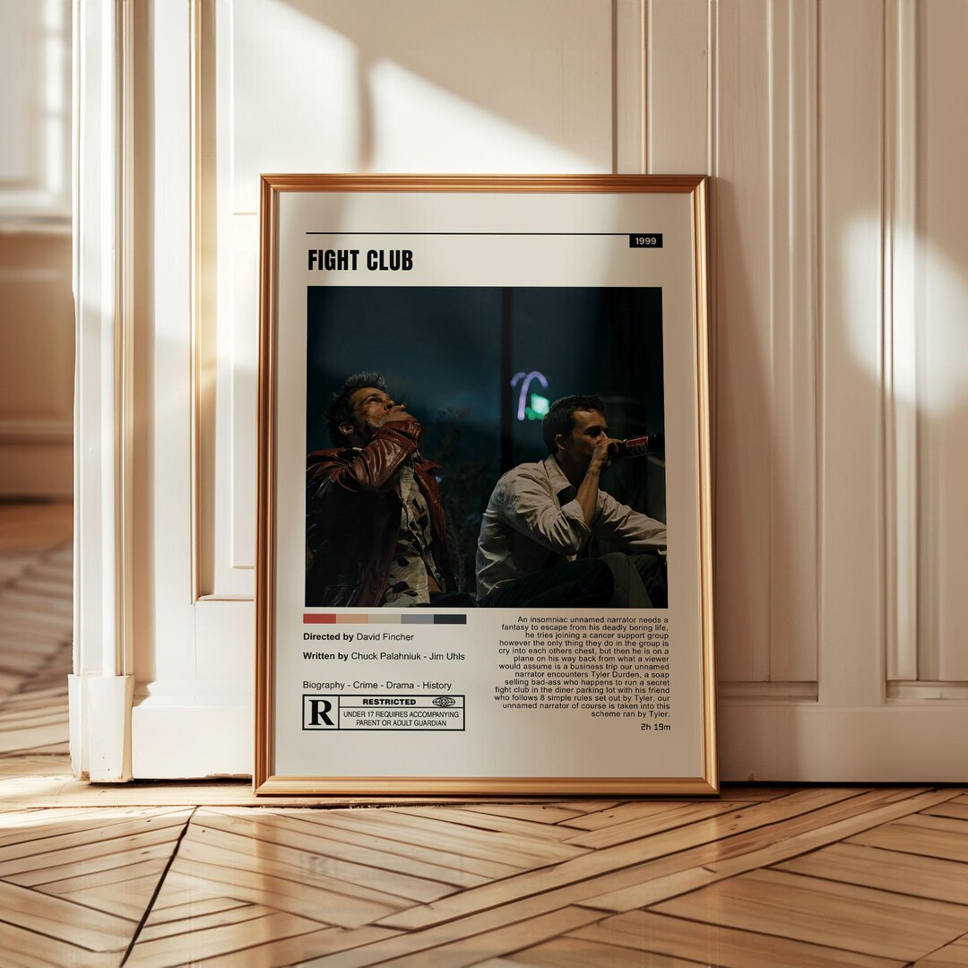 Fight Club Poster, David Fincher, Minimalist Movie Poster, Vintage ...