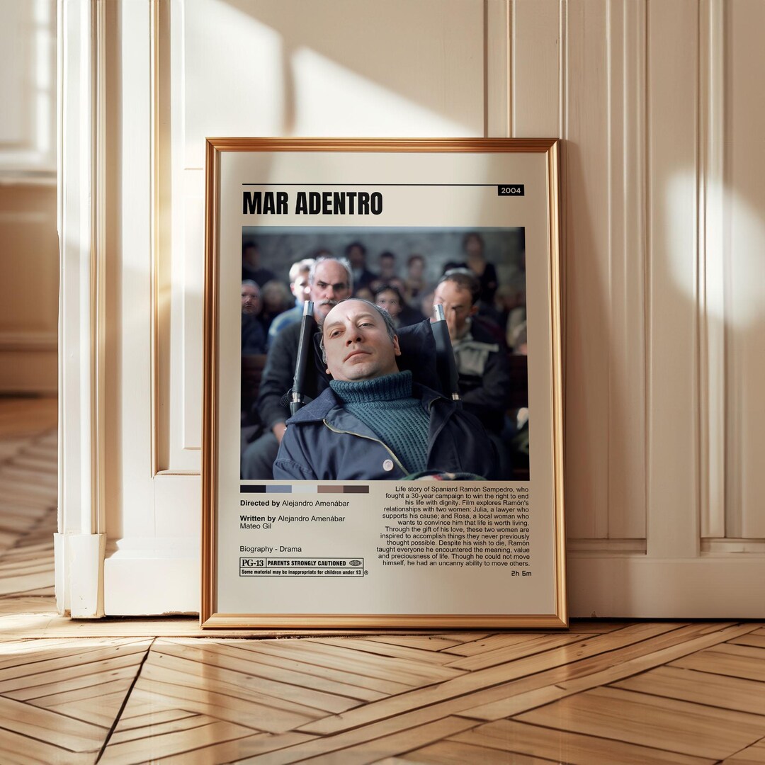 Mar Adentro Poster, Alejandro Amenábar, Movie Poster, Retro Newspaper ...