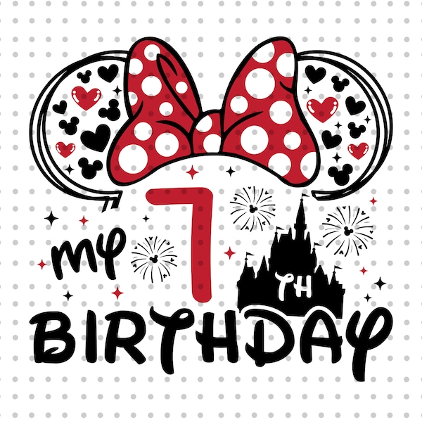 Minnie Mouse 7th Birthday Svg - Etsy