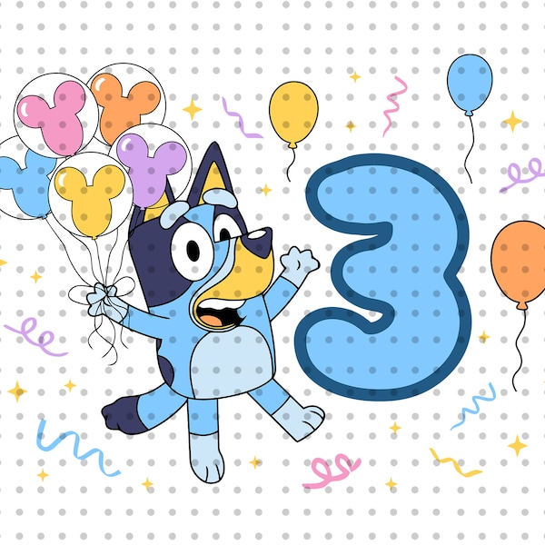 Bluey 3rd Birthday Shirt - Etsy Israel