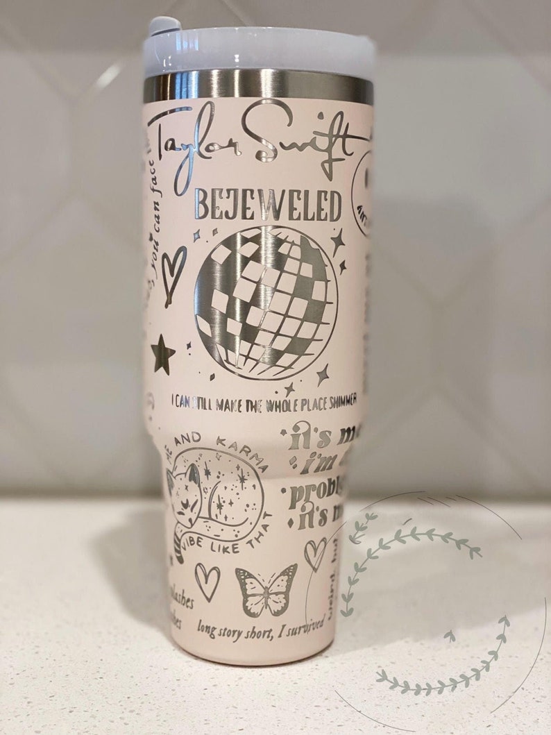 40oz Engraved Taylor Swift Tumbler With Handle Stanley Dupe - Etsy