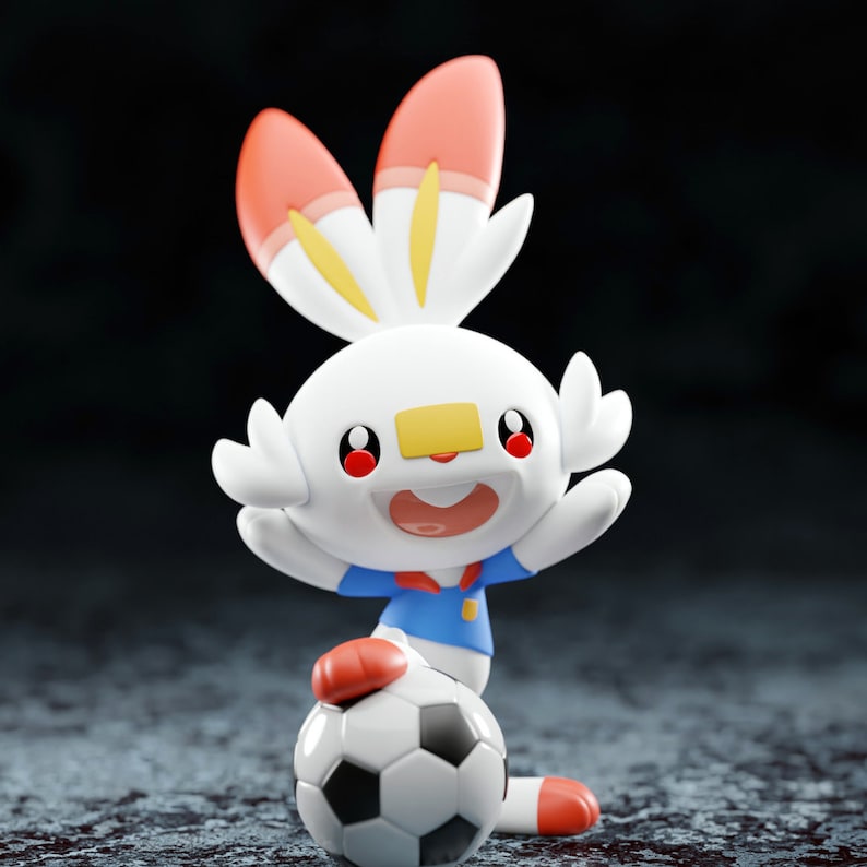Scorbunny Footbal Player Fire Pokemon Figurine Hand Painted - Etsy