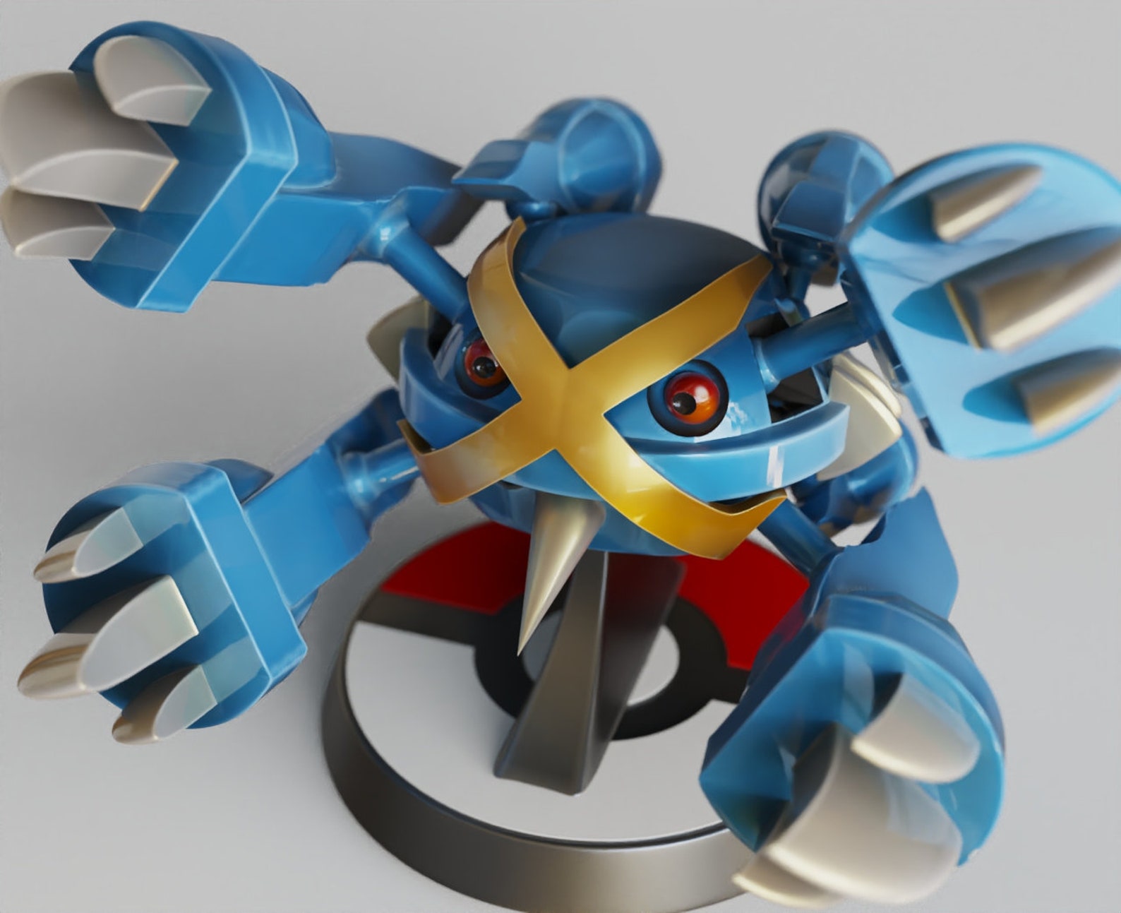 Mega Metagross Steel Pokemon Figurine Hand Painted Nintendo - Etsy