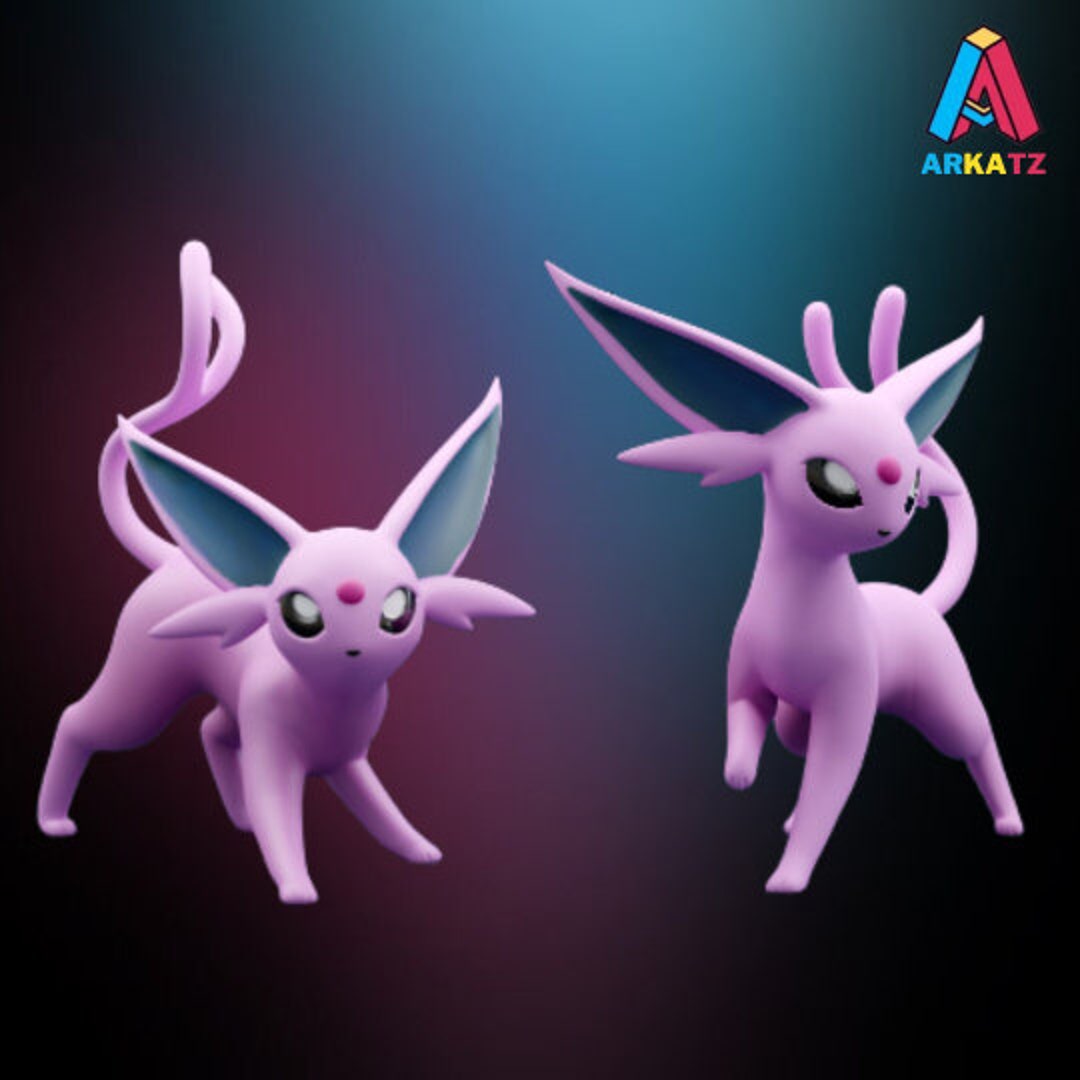 Espeon Psychic Pokemon Figurine Hand Painted Evee Evolution Gaming ...