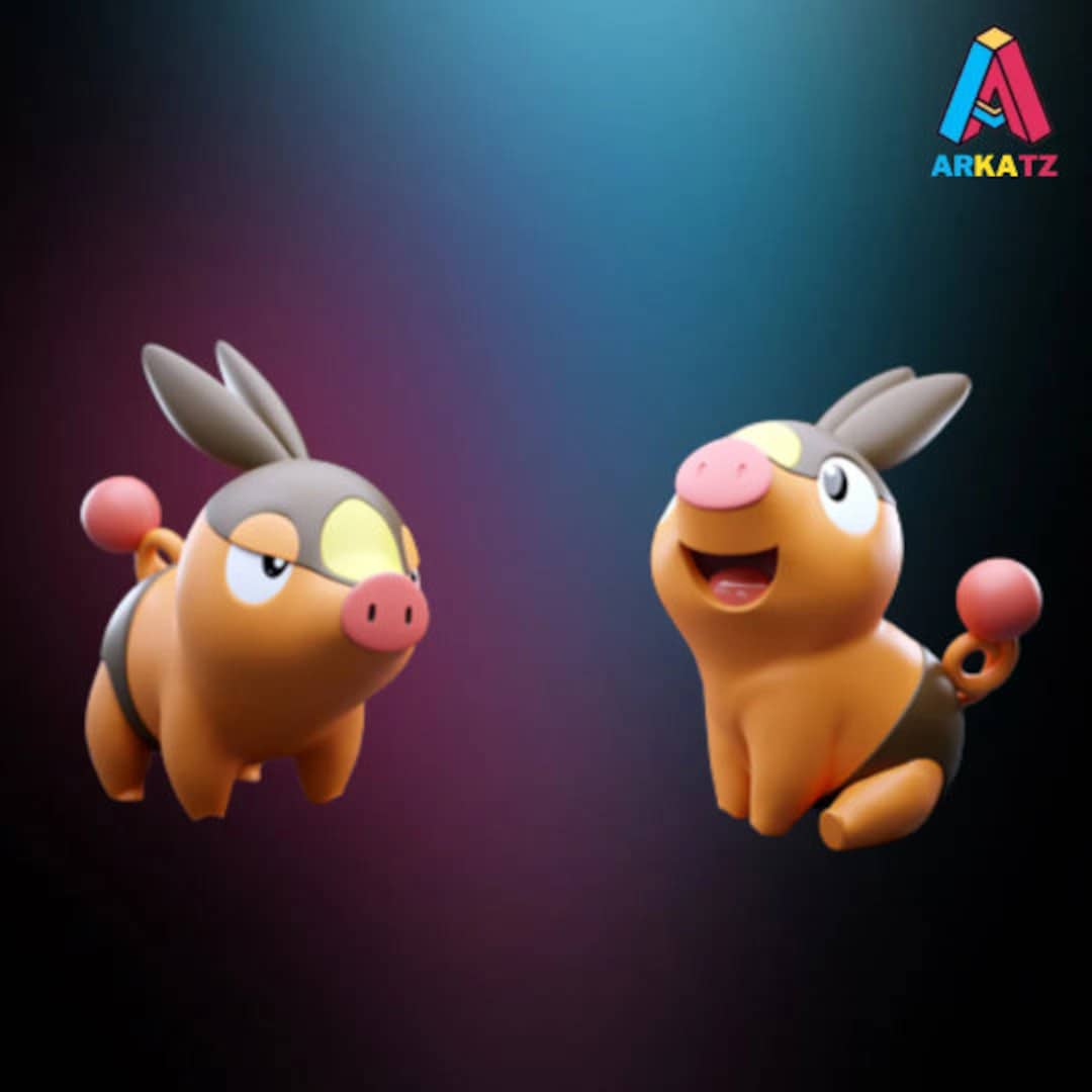 Tepig Fire Pokemon Piglet Figurine Hand Painted Gaming Decor - Etsy