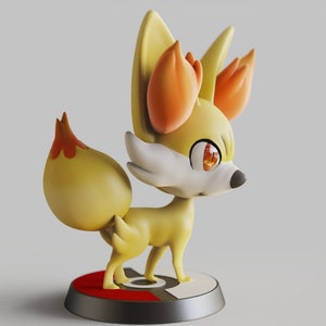Fenikin Fire Fox Pokemon Figure Hand Painted Nintendo Gaming Decor - Etsy