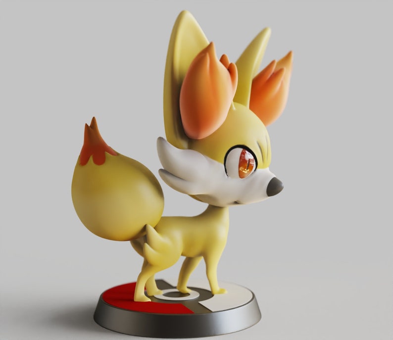 Fenikin Fire Fox Pokemon Figure Hand Painted Nintendo Gaming Decor - Etsy