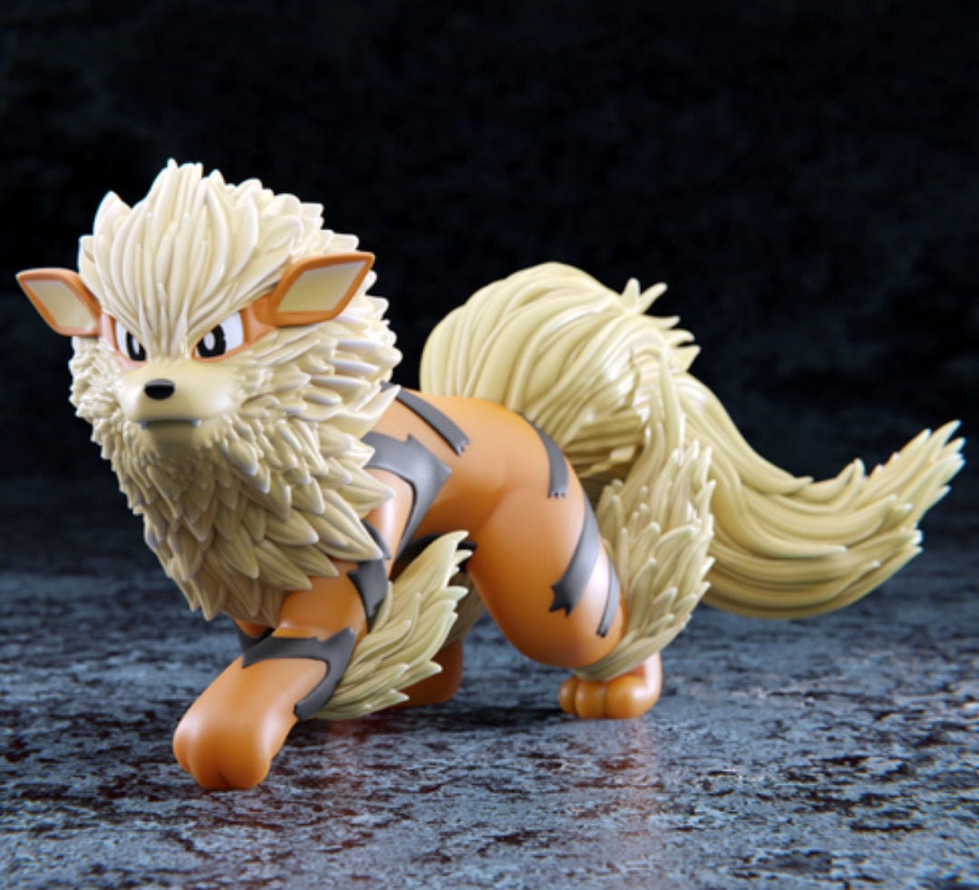 Arcanine Fire Pokemon Statue Figure Hand Painted Nintendo Gaming Decor ...