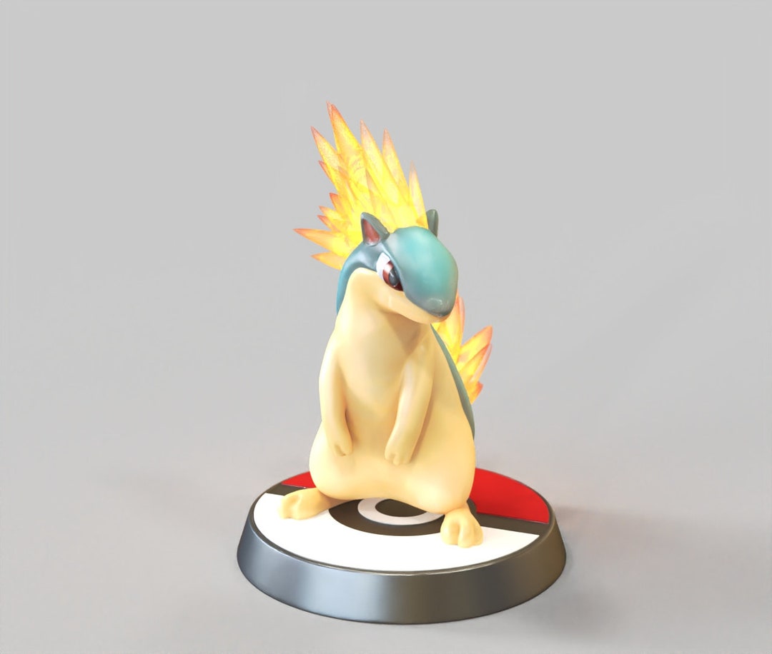 Quilava Fire Pokemon Figure Hand Painted Nintendo Gaming Decoration - Etsy