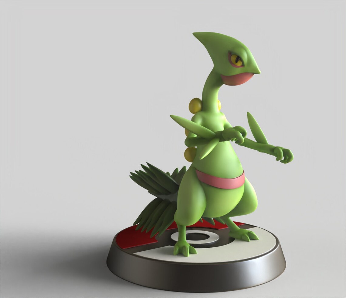 Sceptile Grass Pokemon Statue Figure Hand Painted Nintendo Gaming Decor ...
