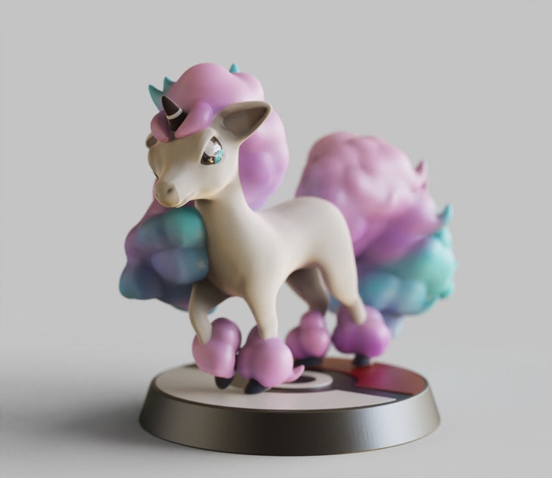 Alolan Galarian Ponyta Fire Pokemon Statue Figure Hand Painted 3D ...
