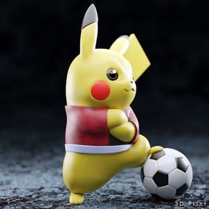 Pikachu Footbal Player Electric Pokemon Figurine Hand Painted - Etsy