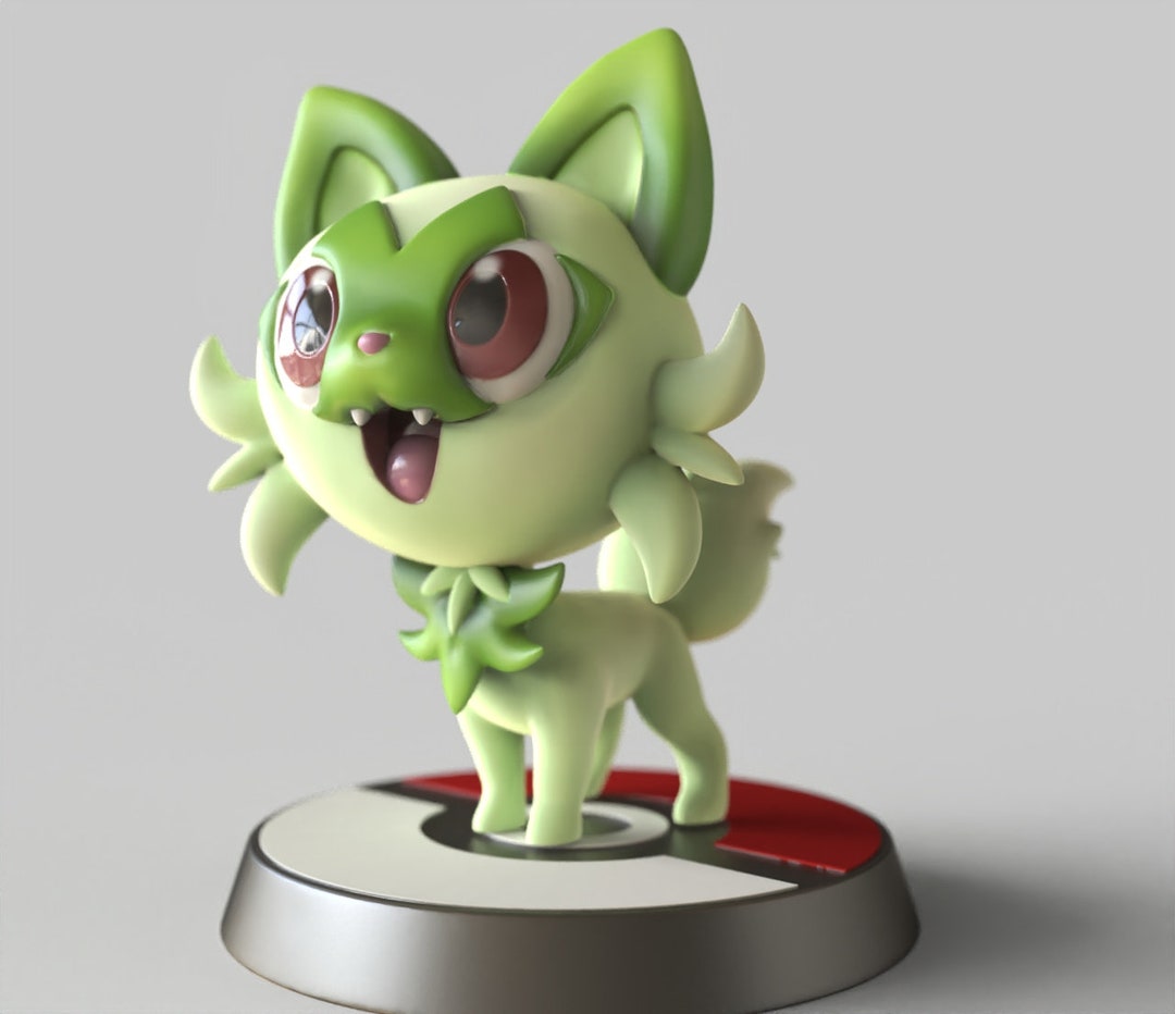Sprigatito Pokemon Statue Figure Hand Painted 3D Printed Nintendo ...