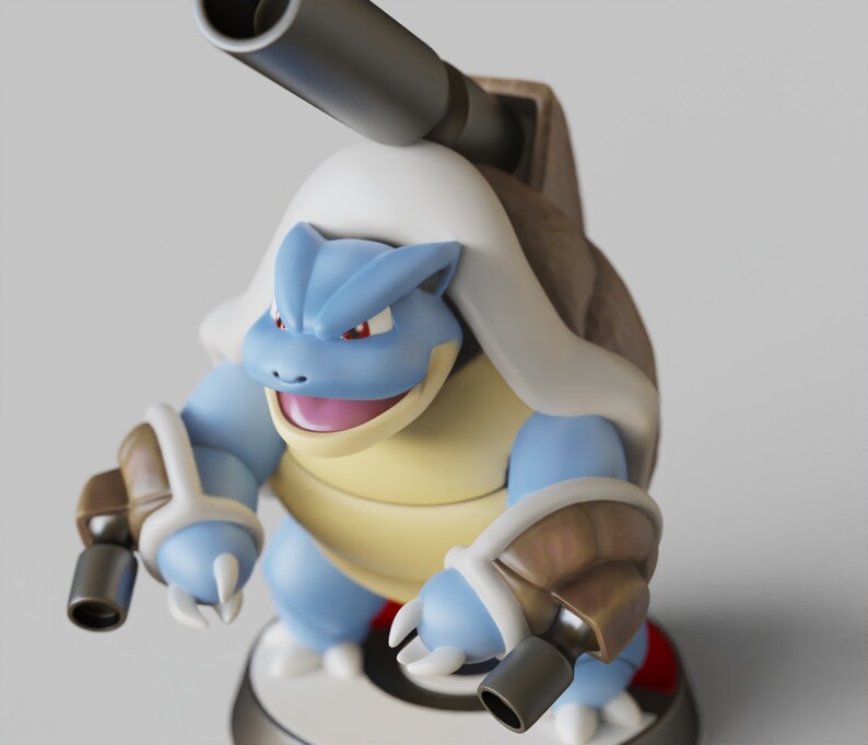 Mega Blastoise Water Pokemon Statue Figure Hand Painted 3D Printed ...