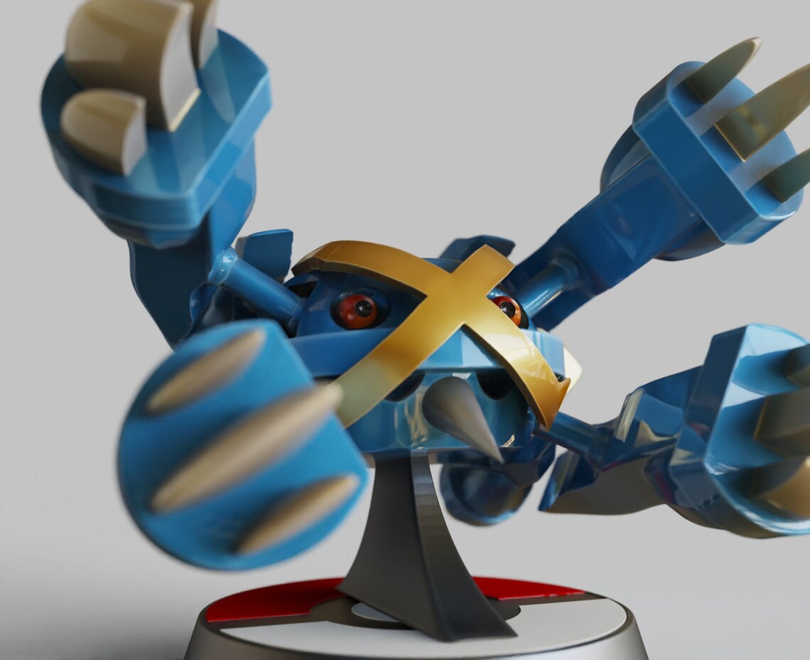 Mega Metagross Steel Pokemon Figurine Hand Painted Nintendo - Etsy