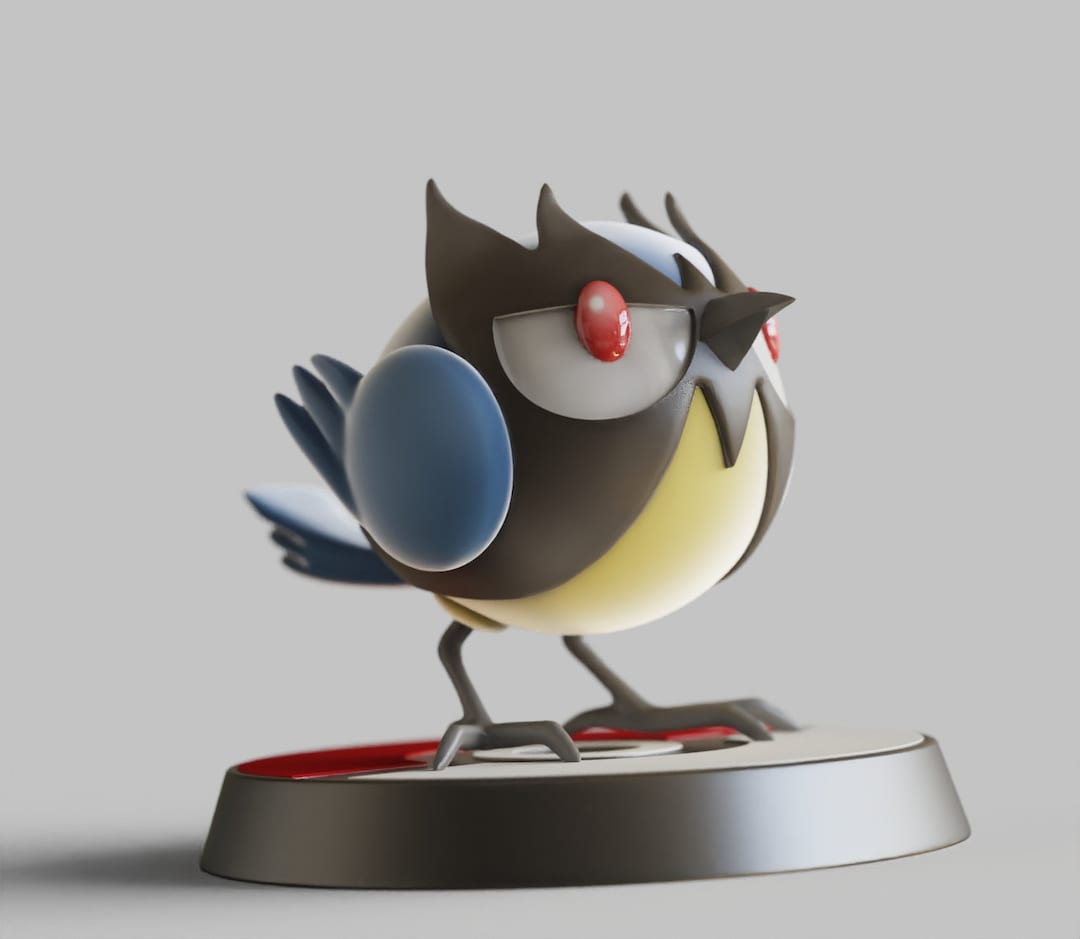 Rookidee Bird Pokemon Statue Figure Hand Painted 3D Printed Nintendo ...