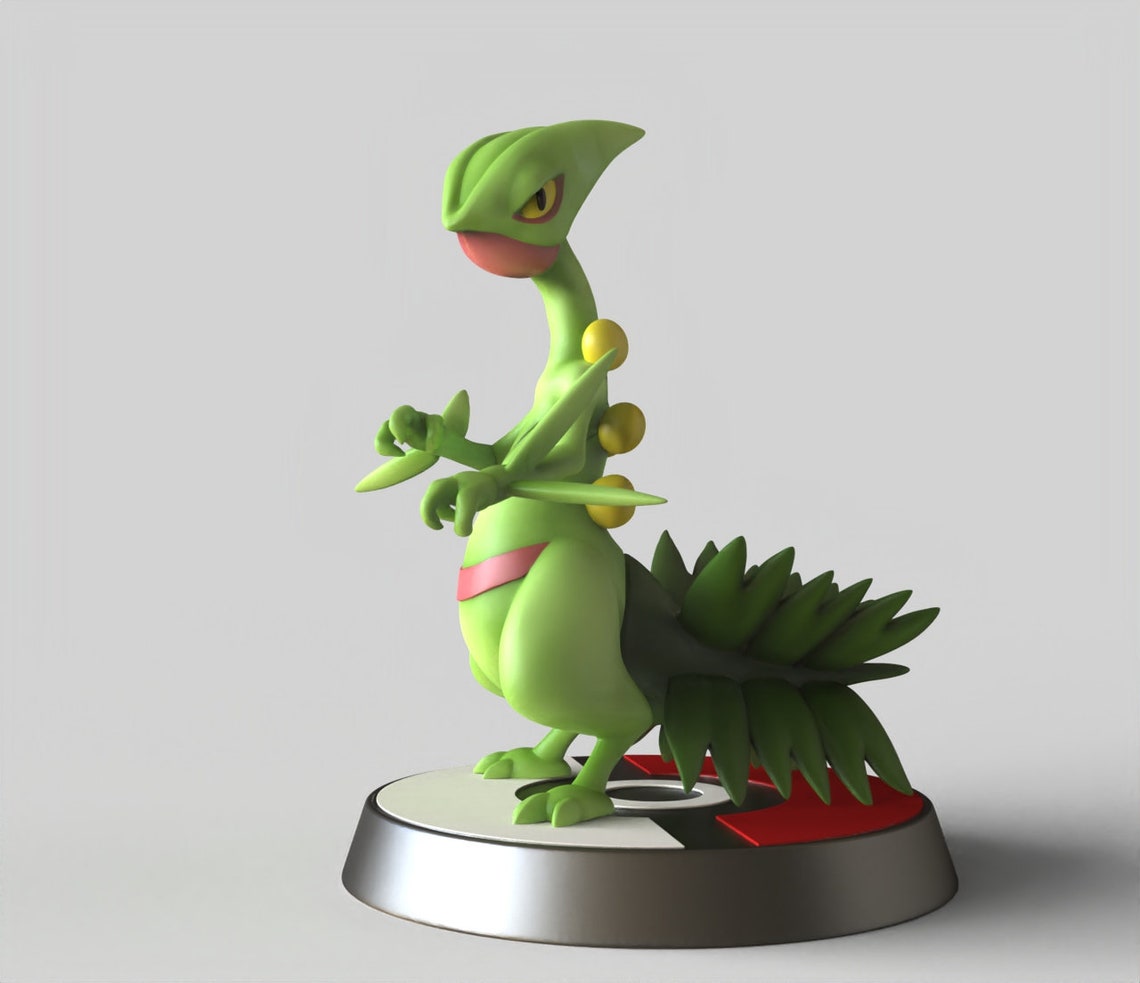 Sceptile Grass Pokemon Statue Figure Hand Painted Nintendo Gaming Decor ...