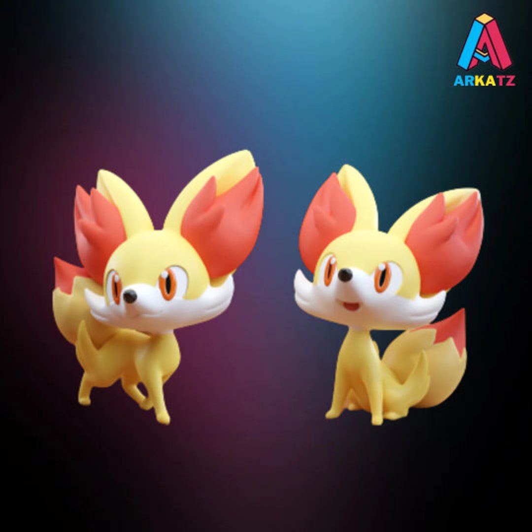 Fenikin Fire Fox Pokemon Figurine Hand Painted Nintendo Gaming Decor - Etsy