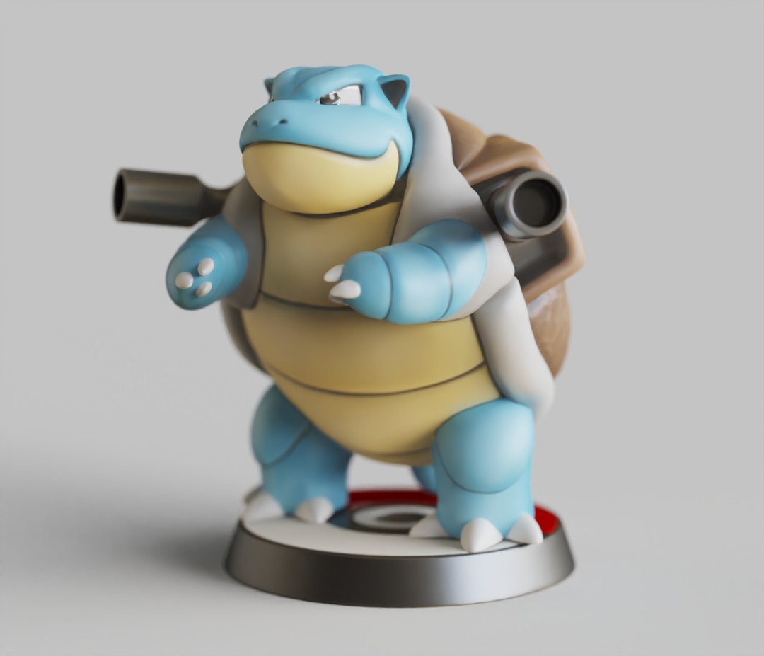 Blastoise Water Pokemon Statue Figure Hand Painted 3D Printed Nintendo ...