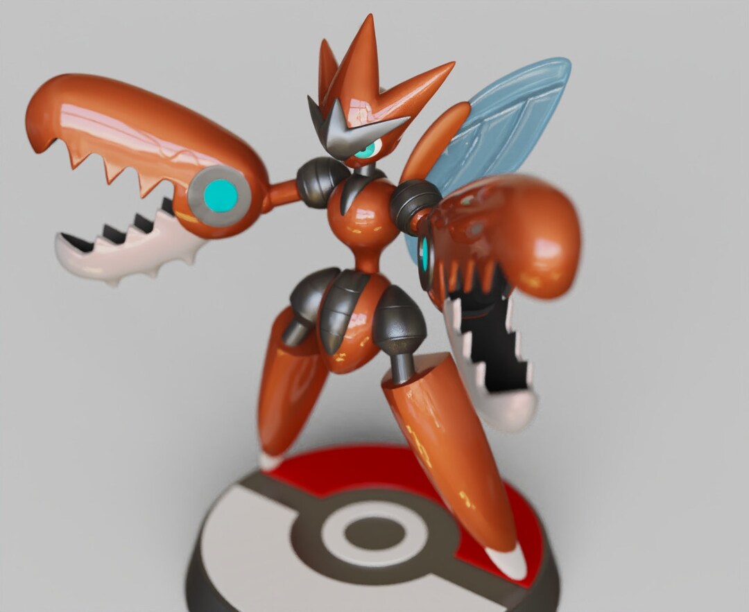 Mega Scizor Pokemon Statue Figure Hand Painted Nintendo Gaming Decor - Etsy