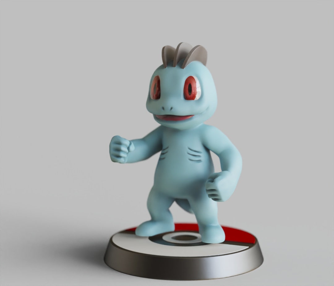 Machop Fighting Pokemon Statue Figure Hand Painted 3D Printed Nintendo ...
