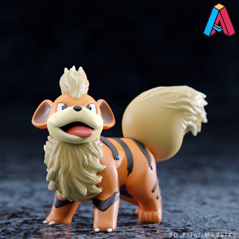 Growlithe Fire Pokemon Statue Figure Hand Painted Nintendo - Etsy