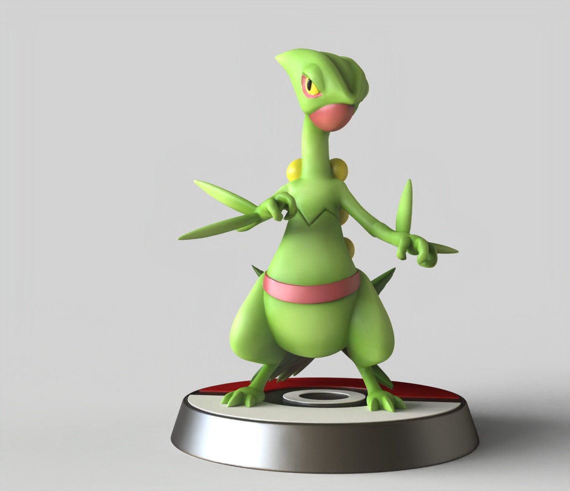 Sceptile Grass Pokemon Statue Figure Hand Painted Nintendo Gaming Decor ...