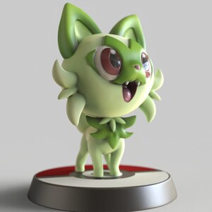 Sprigatito Pokemon Statue Figure Hand Painted 3D Printed Nintendo ...