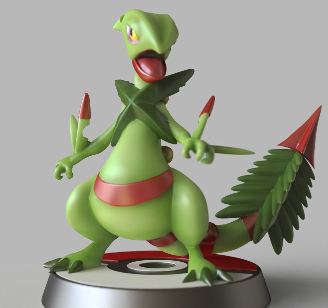 Mega Sceptile Pokemon Statue Figure Hand Painted Nintendo Gaming Decor ...