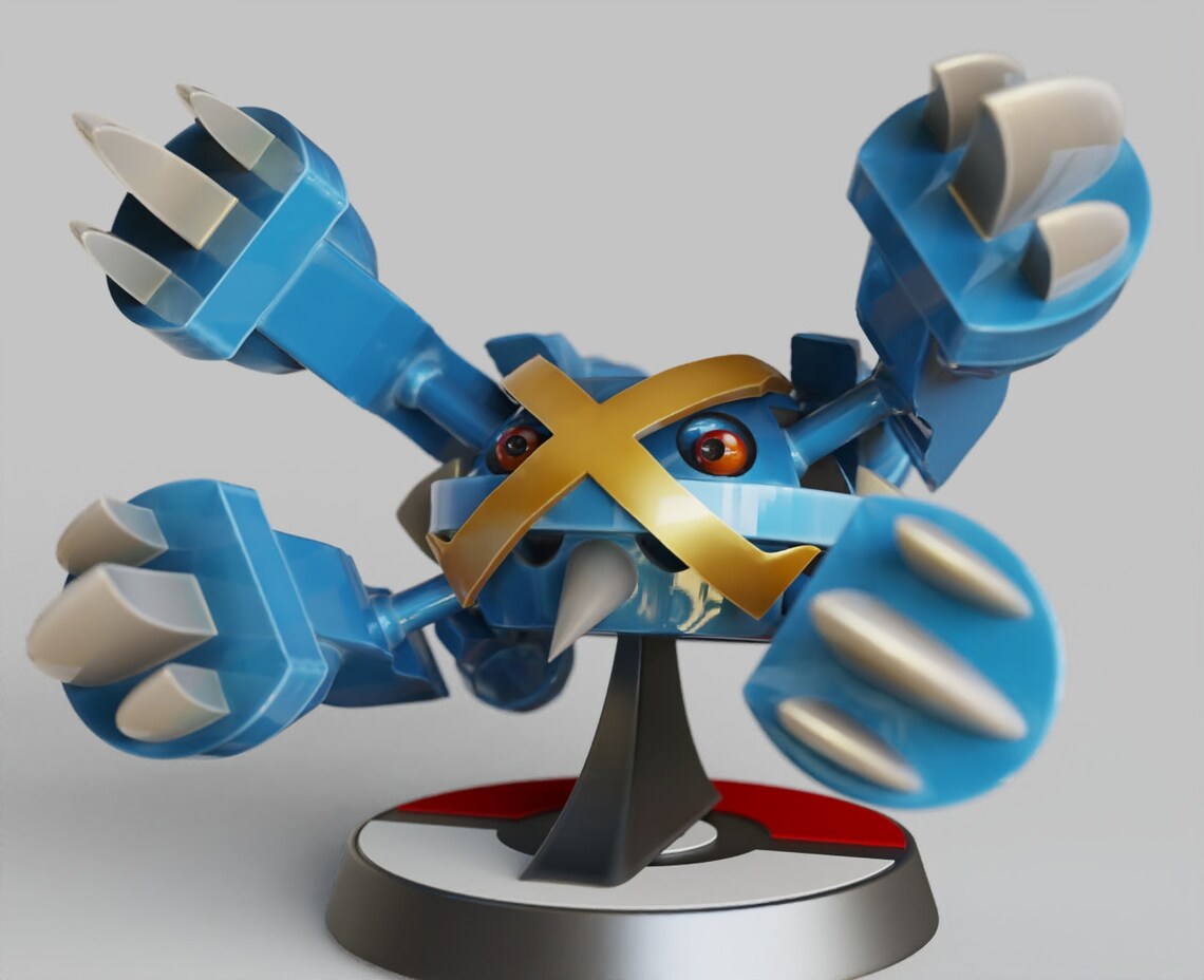 Mega Metagross Steel Pokemon Figurine Hand Painted Nintendo - Etsy