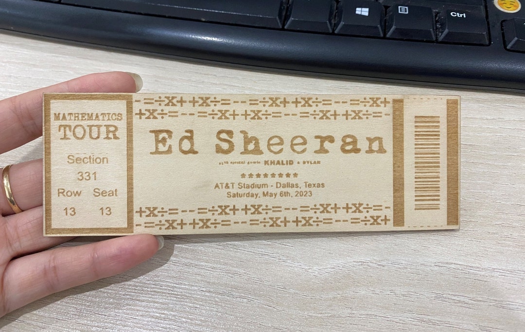 Ed Shee.ran Custom Wood Engraved Tour Ticket Ed Shee.ran TOUR - Etsy