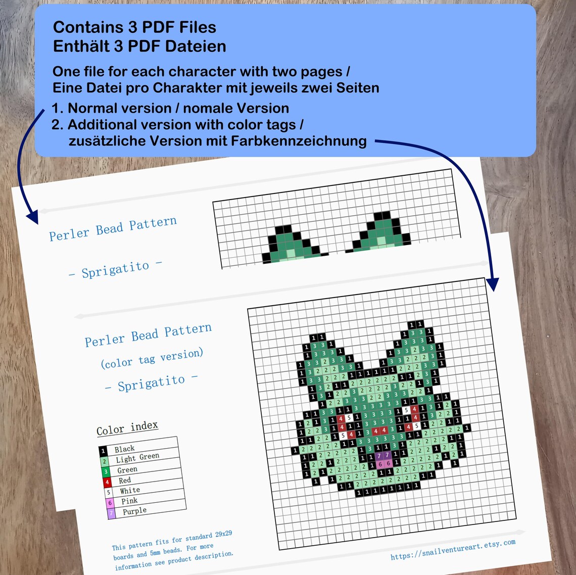 Perler Bead Pattern, Printable, Bügelperlen Vorlagen, digital file ...