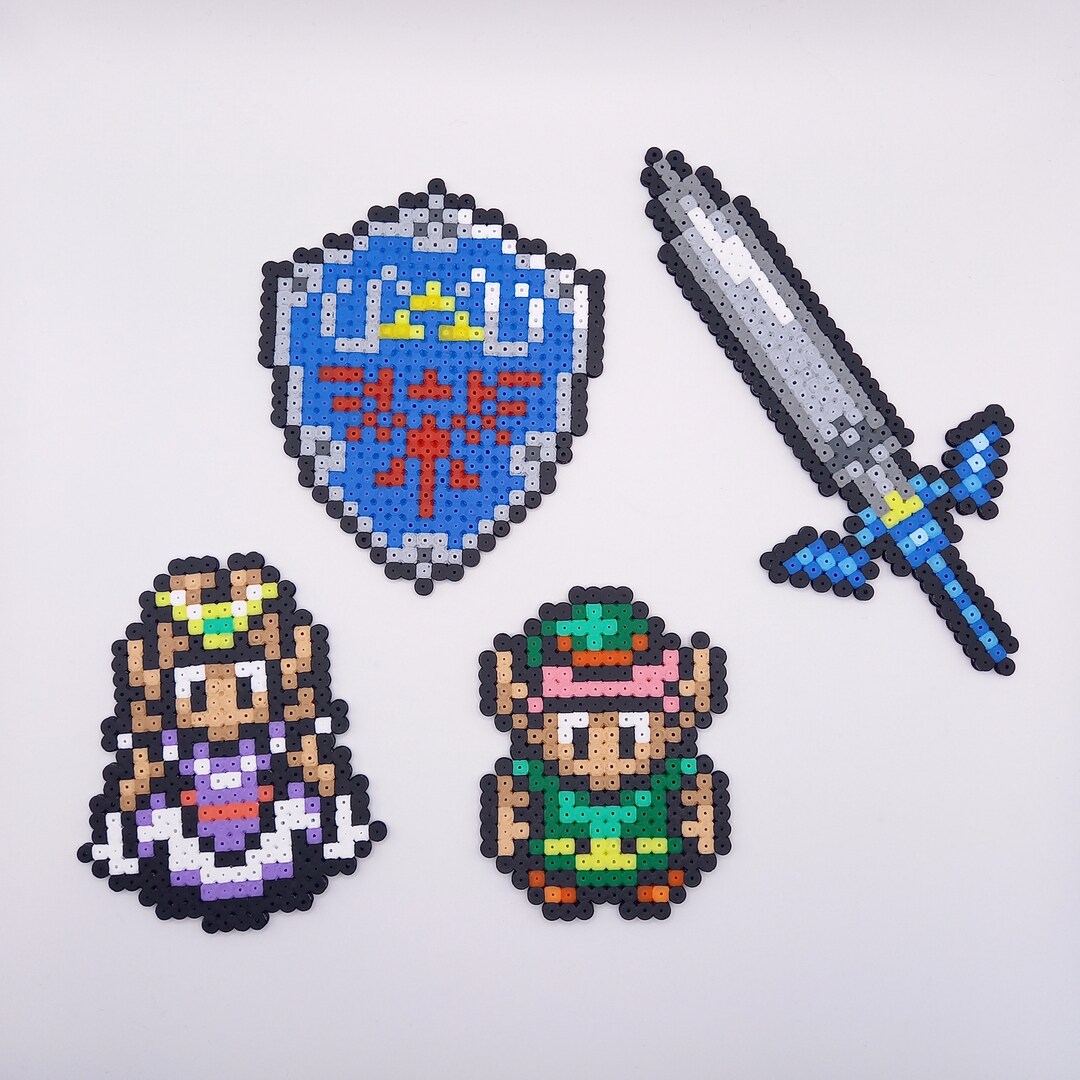 Mastersword, Hylian Shield, Zelda Figures Made of Iron-on Beads ...
