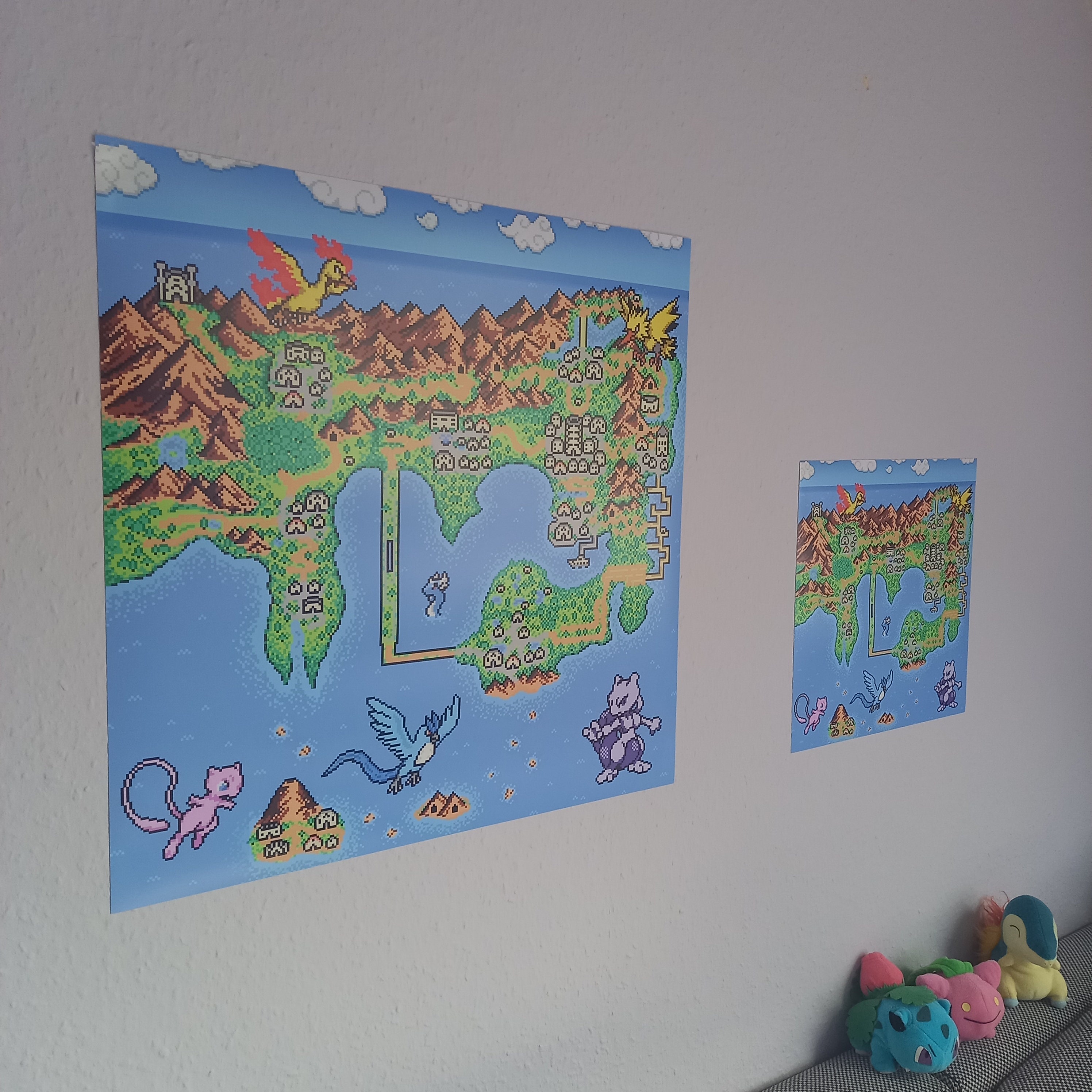 Póster Pokemon Kanto Mapa Pixel Art Arte de la pared - Etsy México