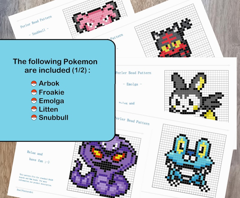 Perler Bead Patterns / Pokémon Bügelperlen Vorlagen – 10 PDF ...