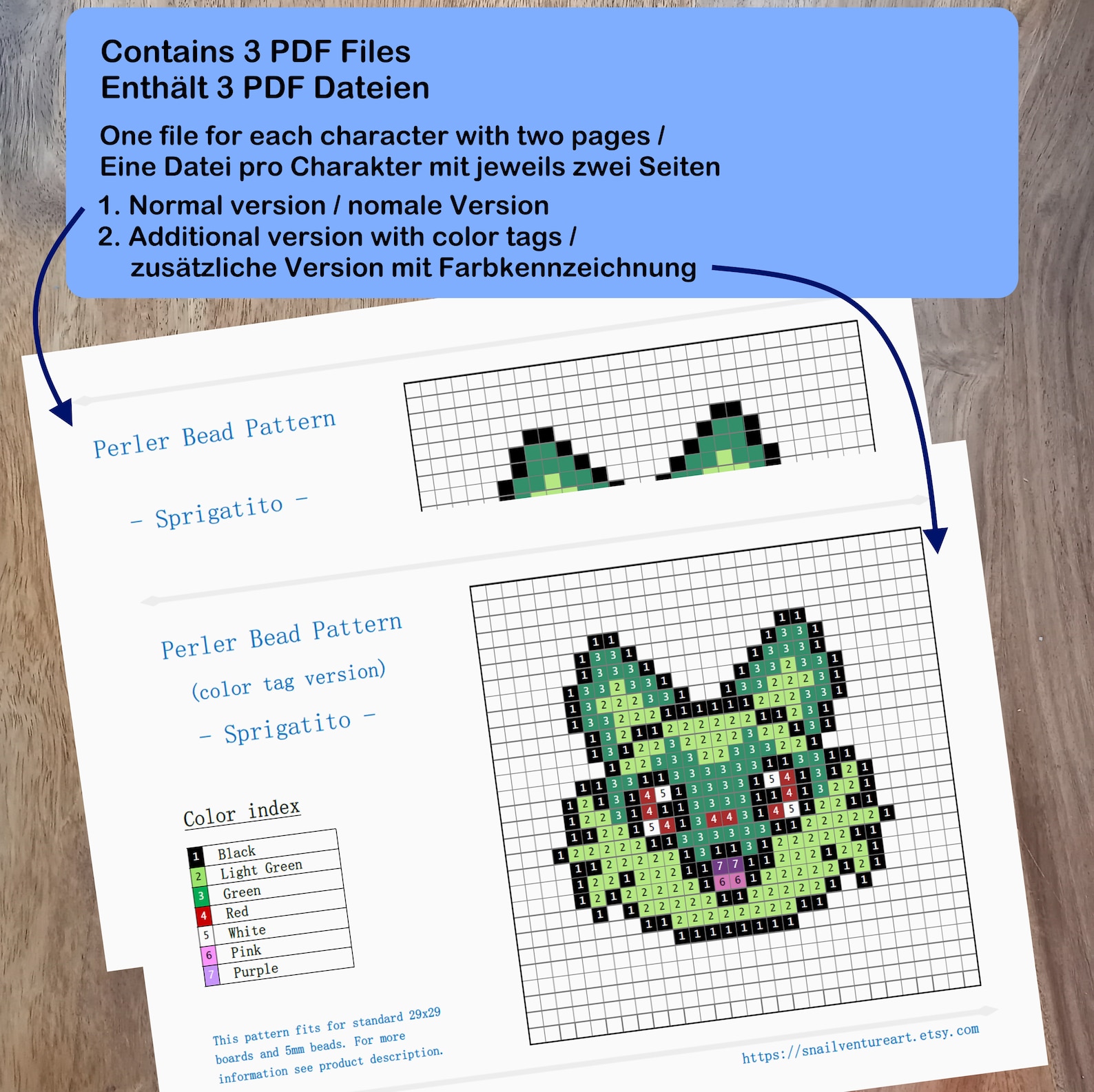 Perler Bead Pattern, Printable, Bügelperlen Vorlagen, digital file ...