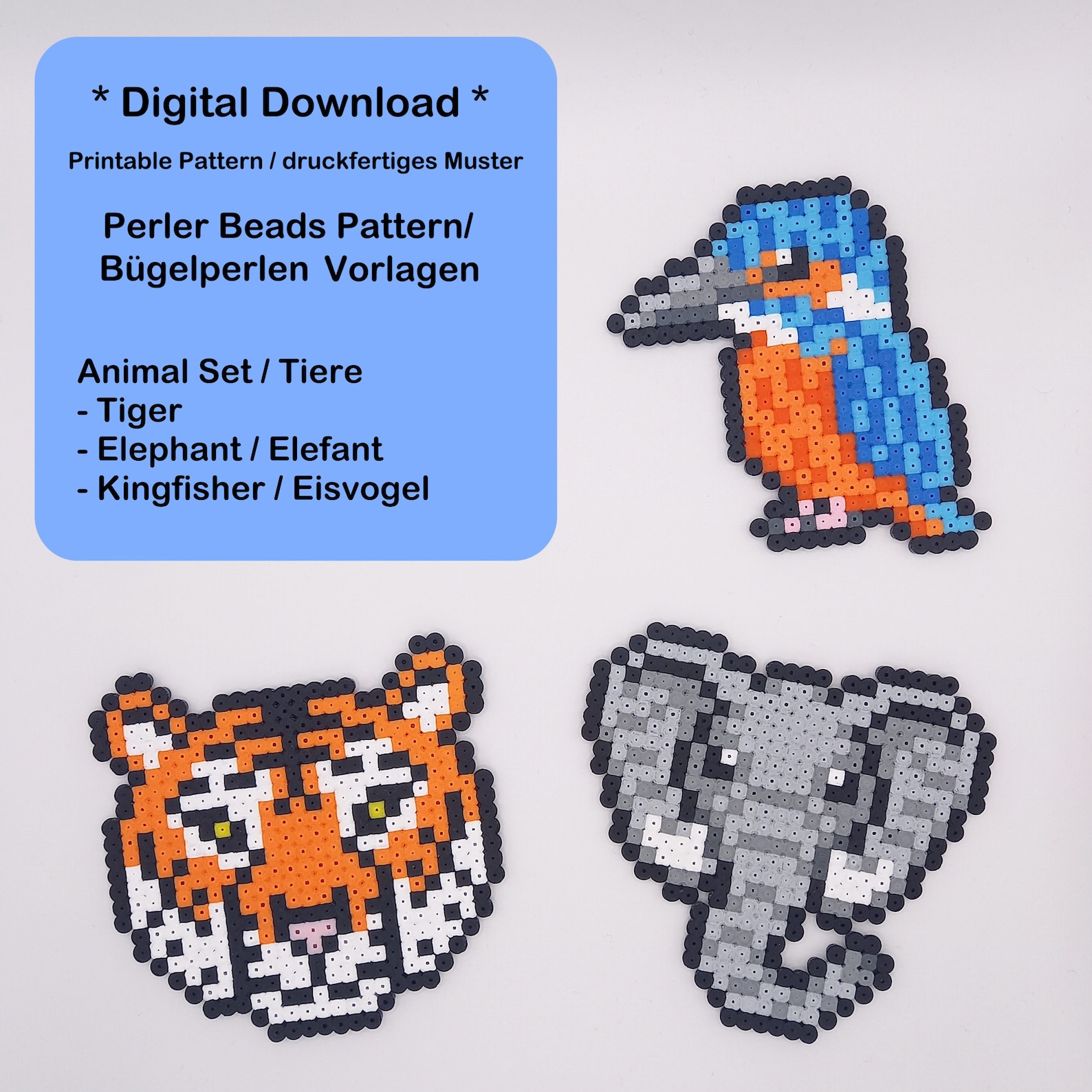 Perler Bead Pattern, Printable, Bügelperlen Vorlagen, digital file ...