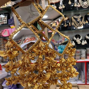 Punjabi Mirror Parandi / Paranda for Wedding / Mirror Parandi / Golden ...