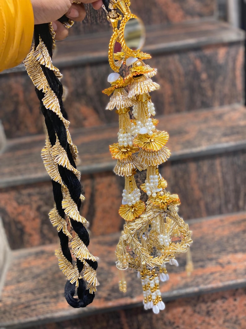 Punjabi Mirror Parandi / Paranda for Wedding / Mirror Parandi / Golden ...