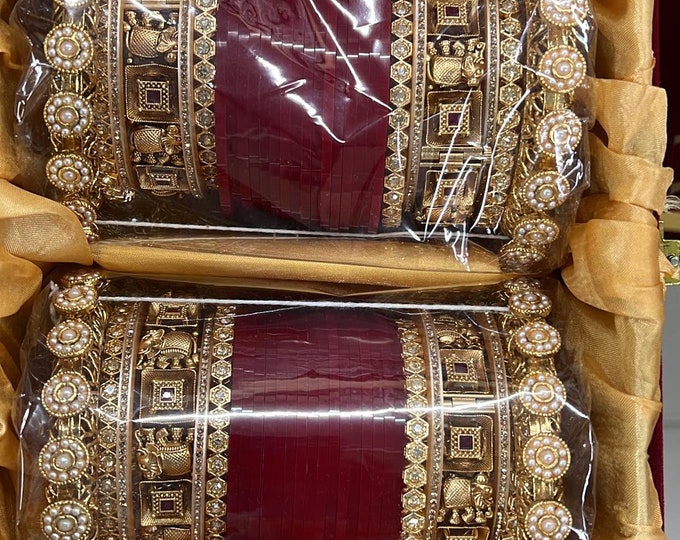 Indian Punjabi Sikh Wedding Bridal Chooda / Kundan Chooda / Bridal ...