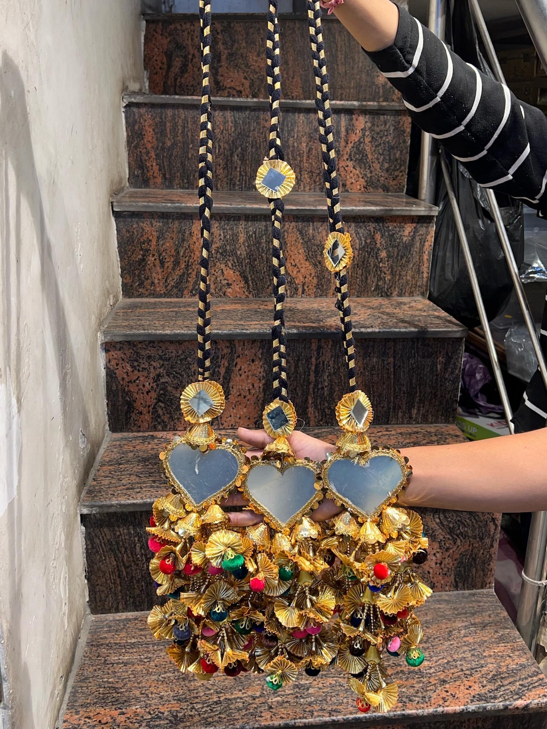Punjabi Mirror Parandi / Paranda for Wedding / Mirror Parandi / Golden ...