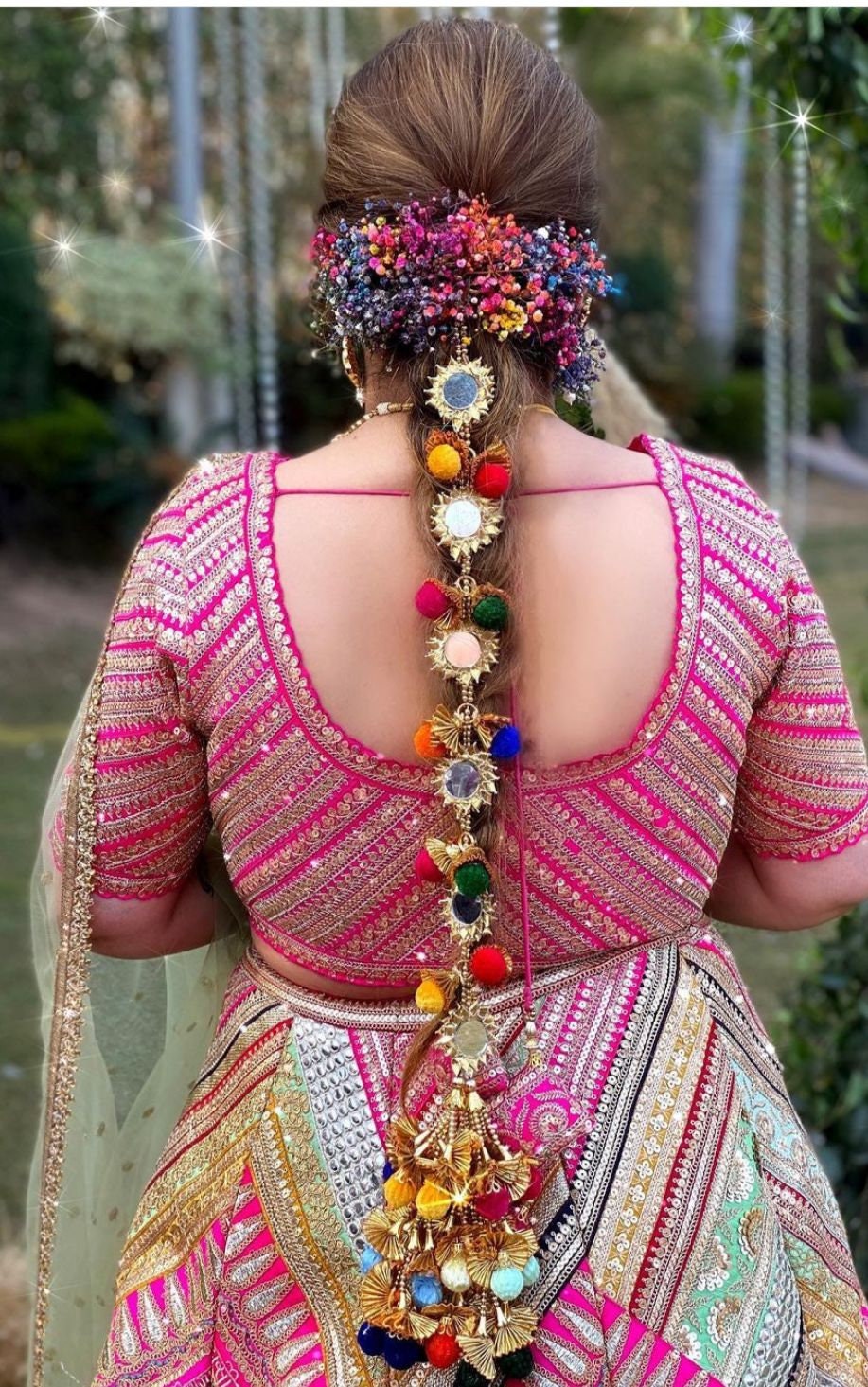 Punjabi Mirror Parandi / Paranda for Wedding / Mirror Parandi / Golden ...