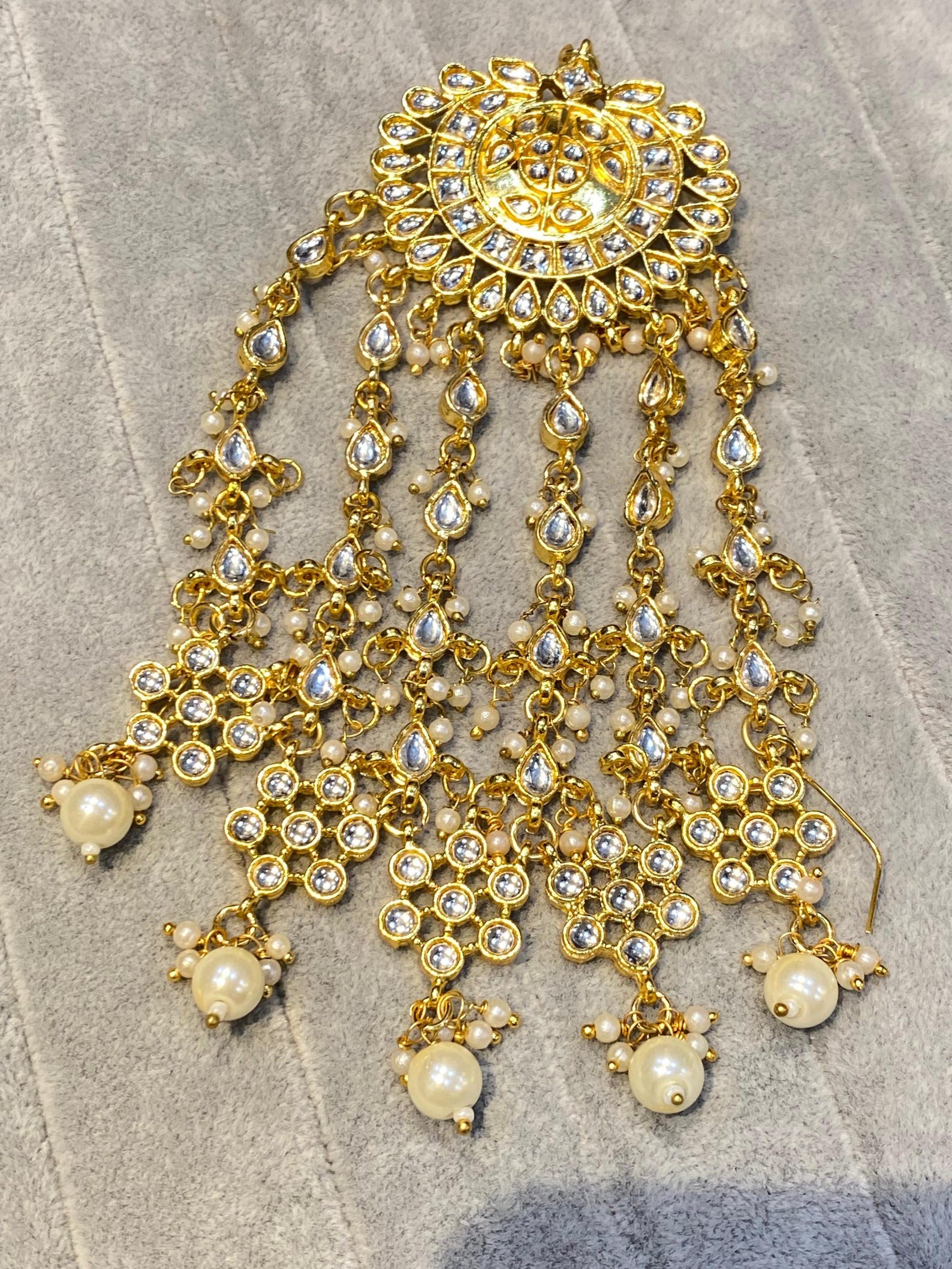 Indian Pakistani Sikh Wedding Kundan Gold Plated Jhumar for Women ...