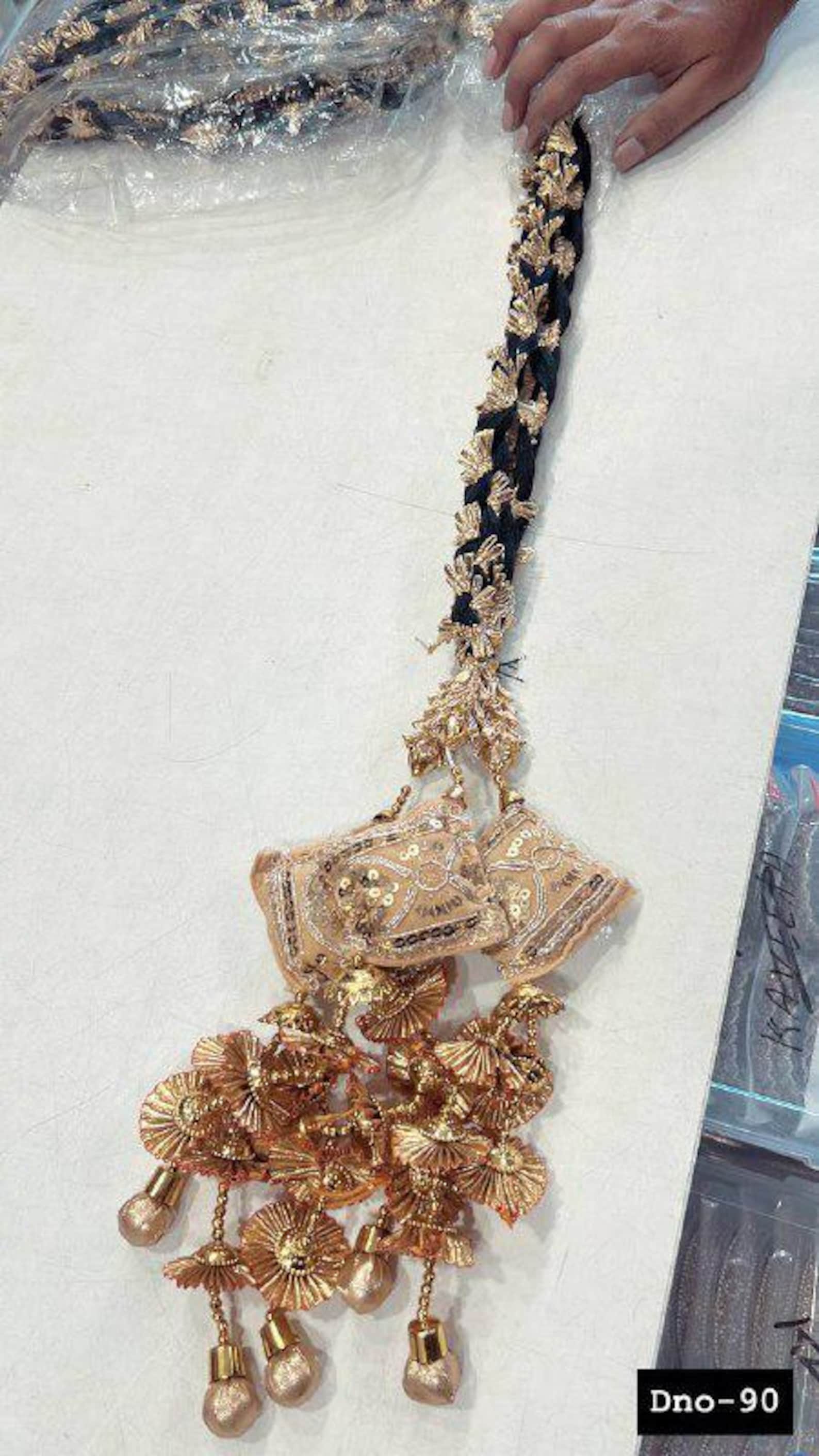 Punjabi Mirror Parandi / Paranda for Wedding / Mirror Parandi / Golden ...