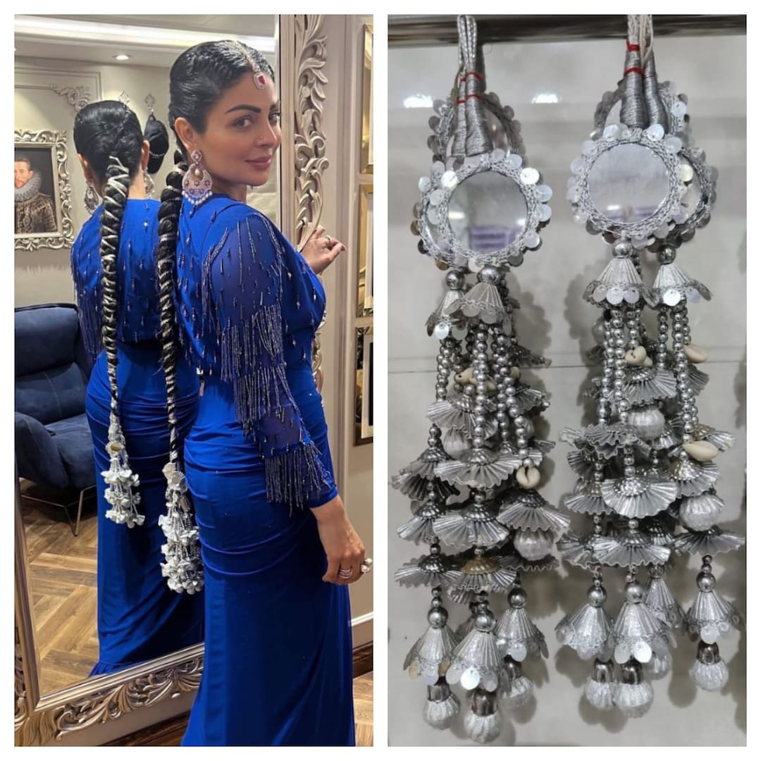 Punjabi Mirror Parandi / Paranda for Wedding / Mirror Parandi / Golden ...