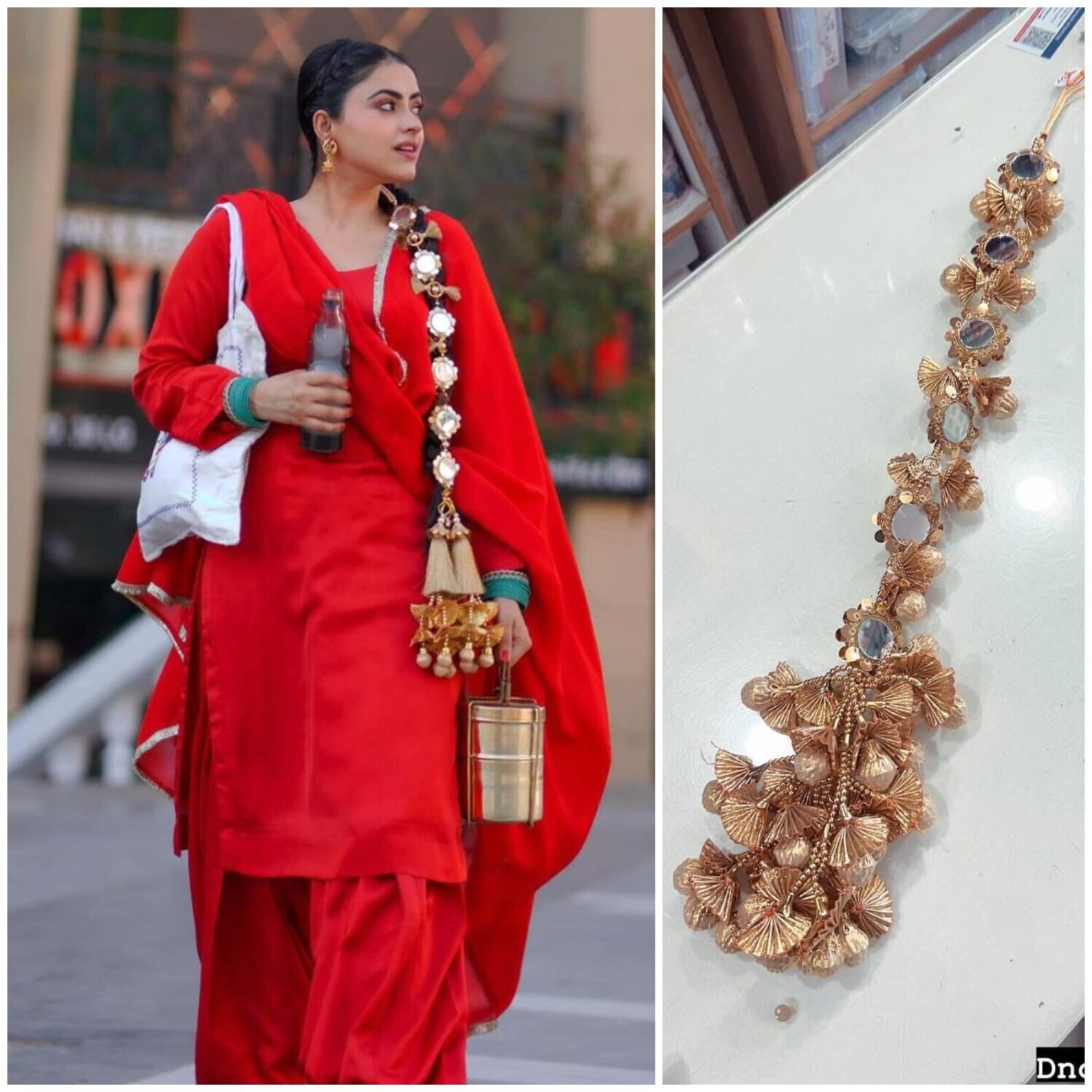 Punjabi Mirror Parandi / Paranda for Wedding / Mirror Parandi / Golden ...