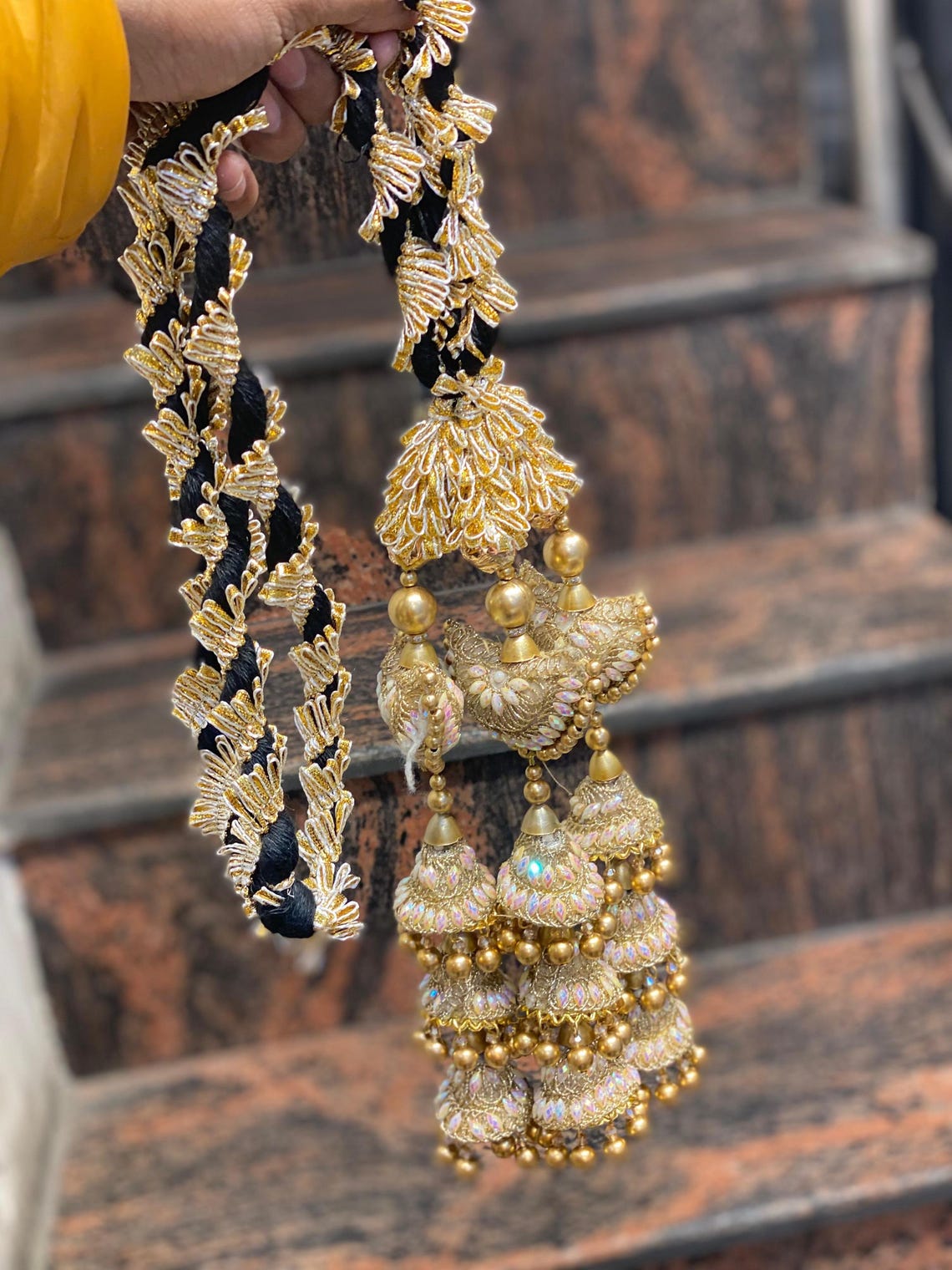 Punjabi Mirror Parandi / Paranda for Wedding / Mirror Parandi / Golden ...