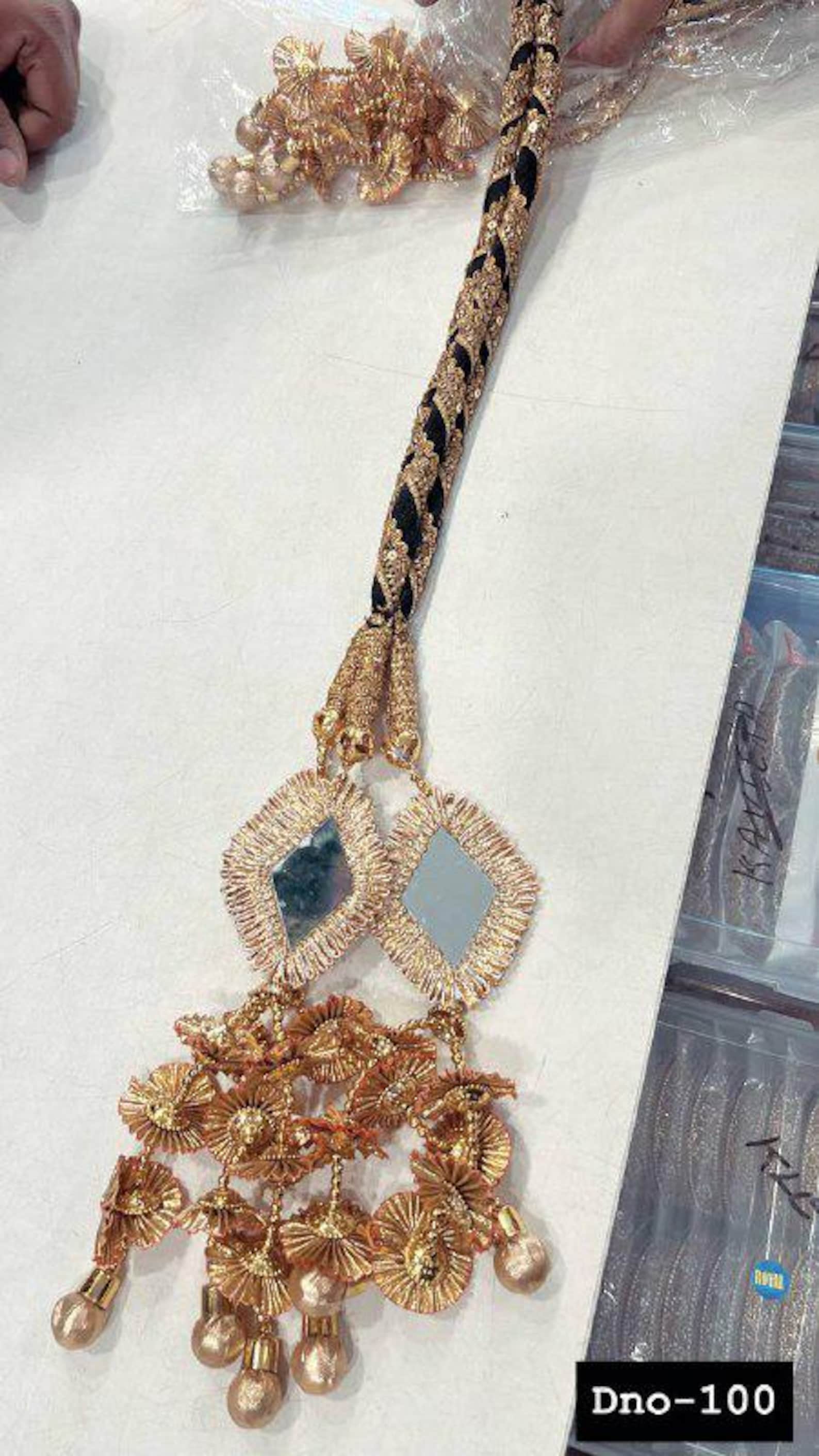 Punjabi Mirror Parandi / Paranda for Wedding / Mirror Parandi / Golden ...